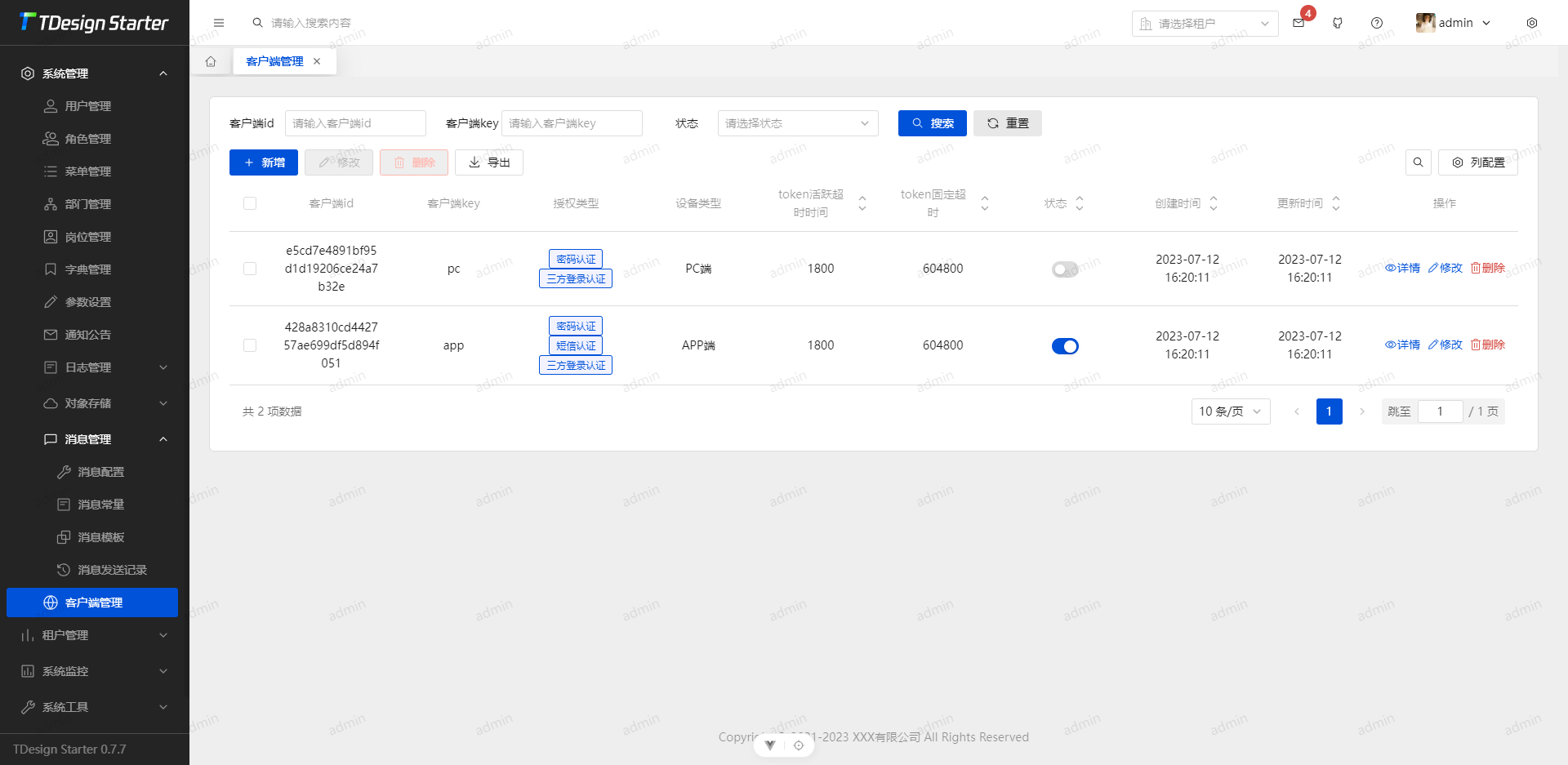 平台简介 | Ruoyi-TDesign